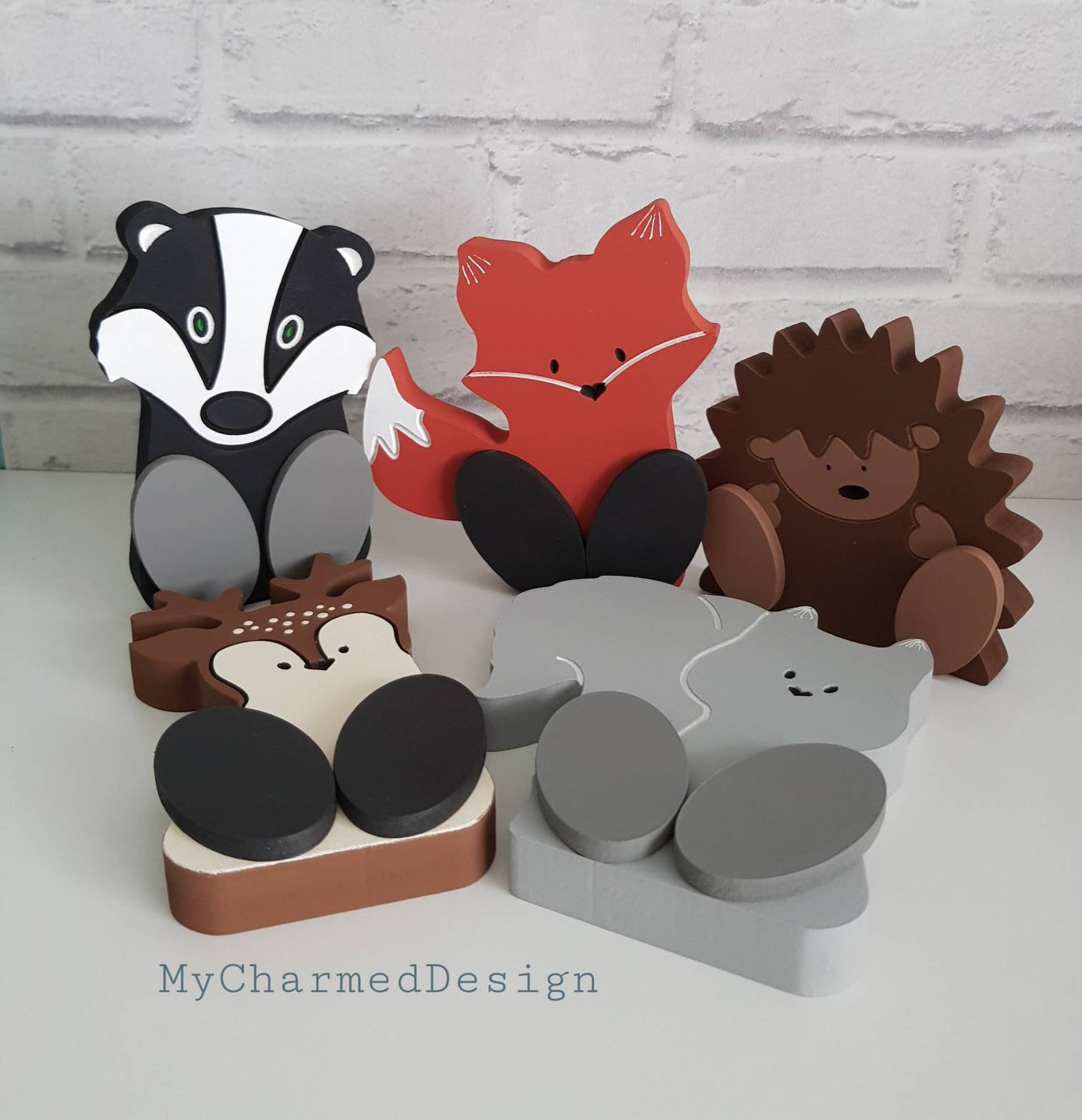 Woodland 'wonky' Animals, Shelf Decor, Nursery, Kids Room - Etsy UK