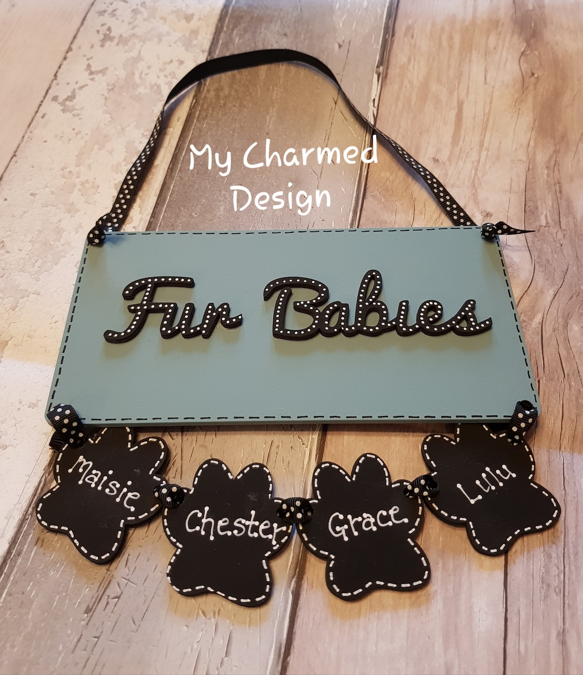 Fur Babies Sign With Hanging Paw Prints Personalised Pet - Etsy