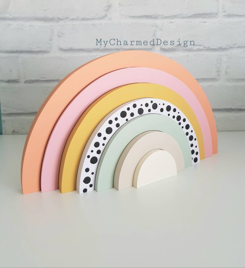 Boho Style Wooden Rainbow Nursery Decor Kids Shelf - Etsy