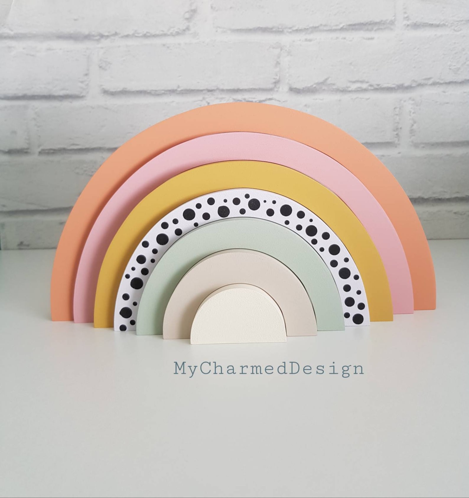Boho Style Wooden Rainbow Nursery Decor Kids Shelf - Etsy