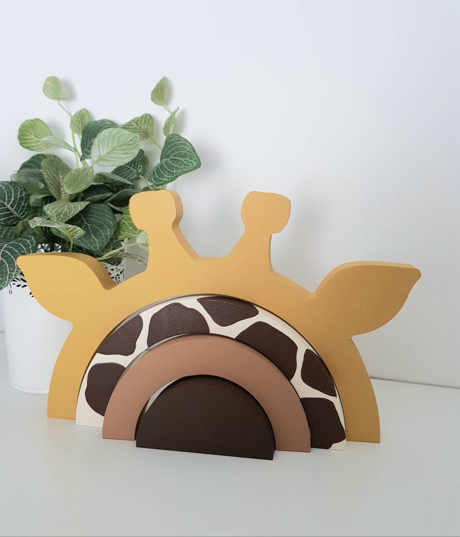 Giraffe Stacking Rainbow Shelfie Kids Room Decor Jungle - Etsy