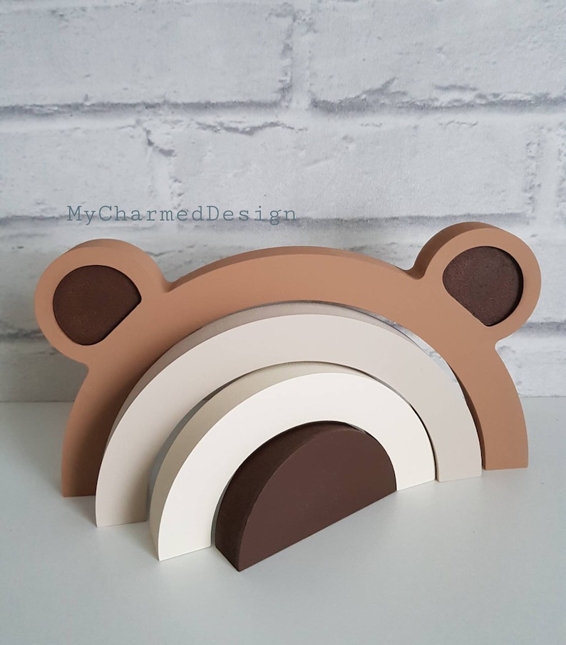Bear Rainbow Shelfie Kids Room Decor Woodland Nursery - Etsy