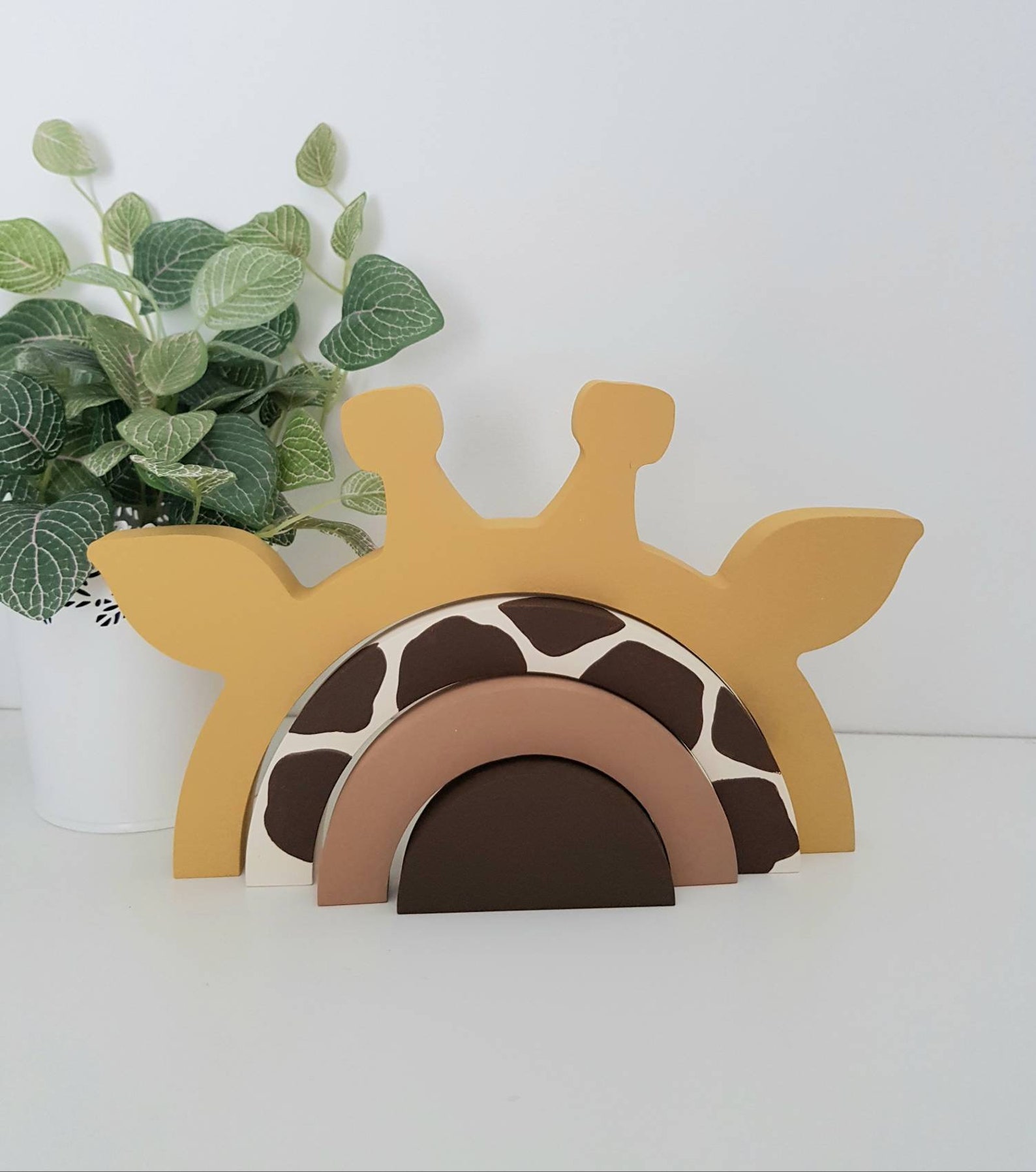 Giraffe Stacking Rainbow Shelfie Kids Room Decor Jungle - Etsy