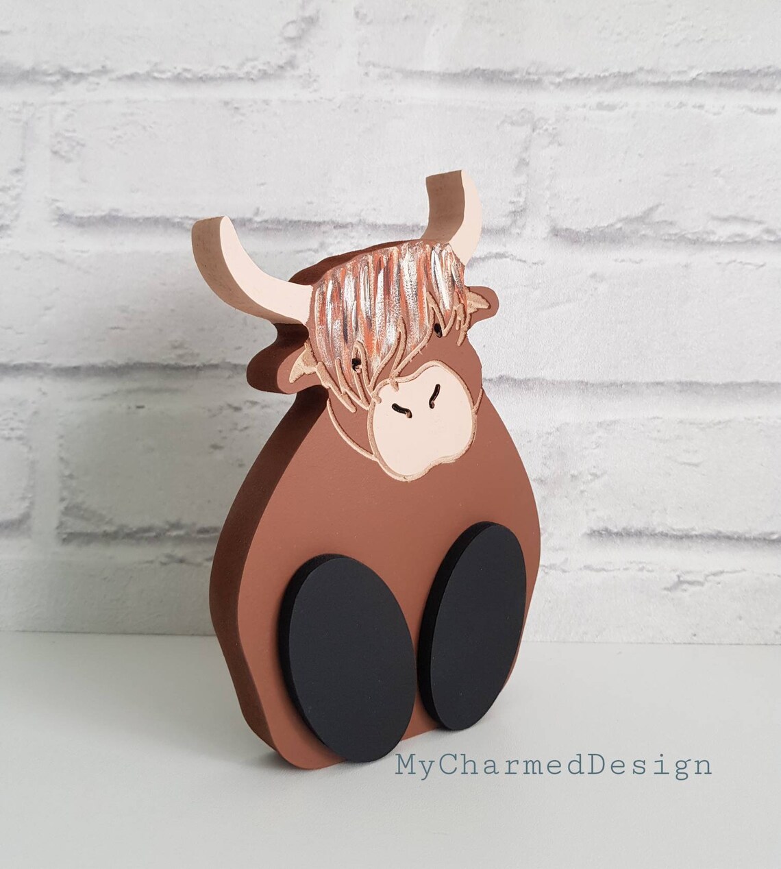 Highland Cow 'coo' Wooden Shelf Decor Cow Lovers - Etsy