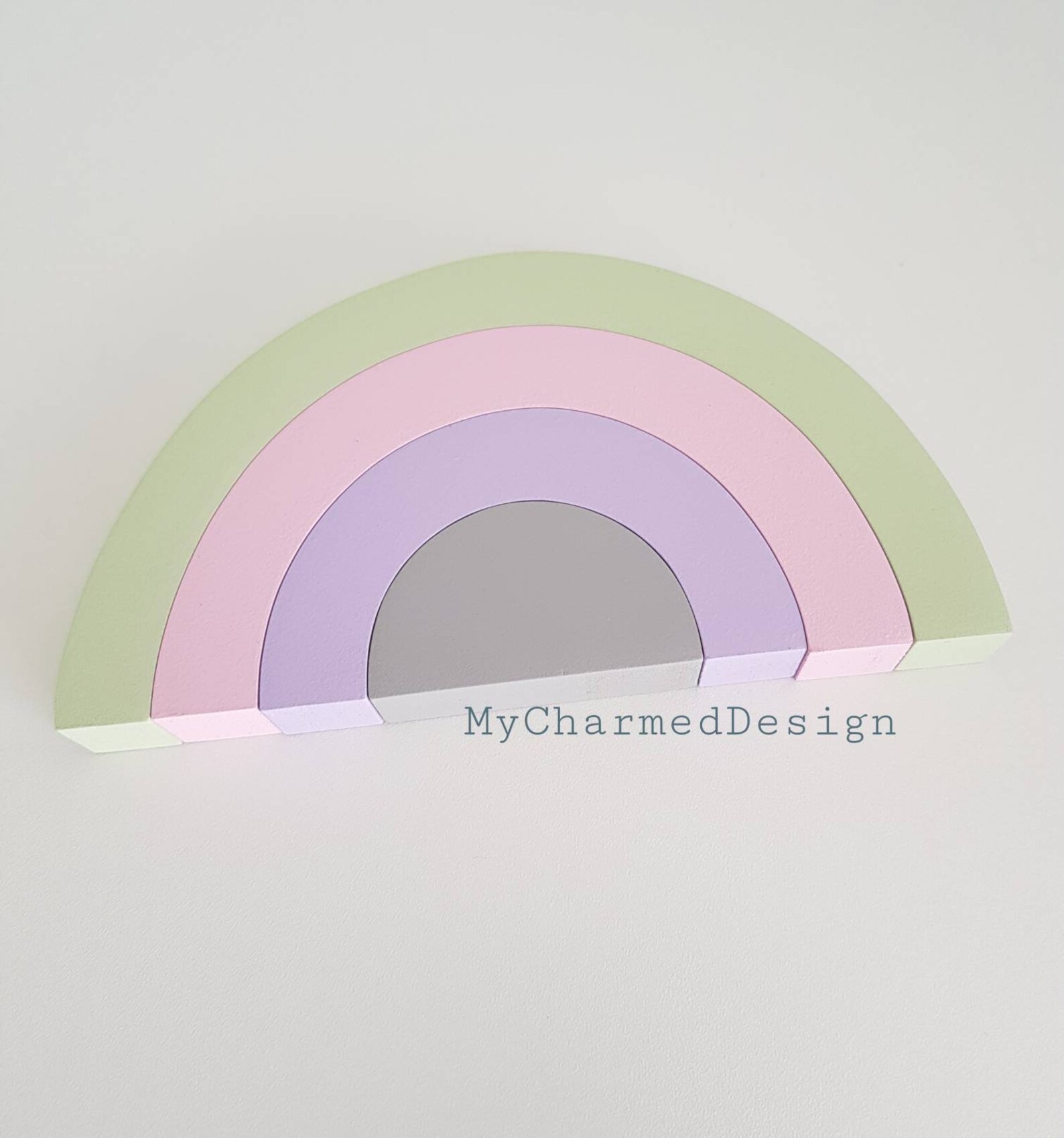 Pastel Wooden 4 Pc Rainbow Stack Nursery Decor Rainbow Baby - Etsy