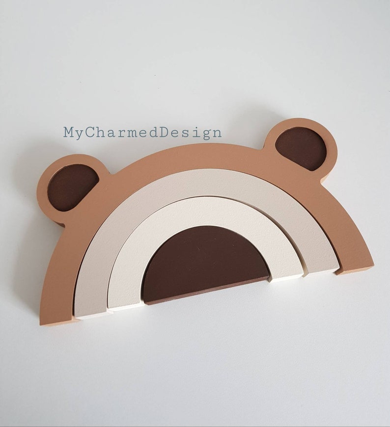 Bear Rainbow Shelfie Kids Room Decor Woodland Nursery - Etsy
