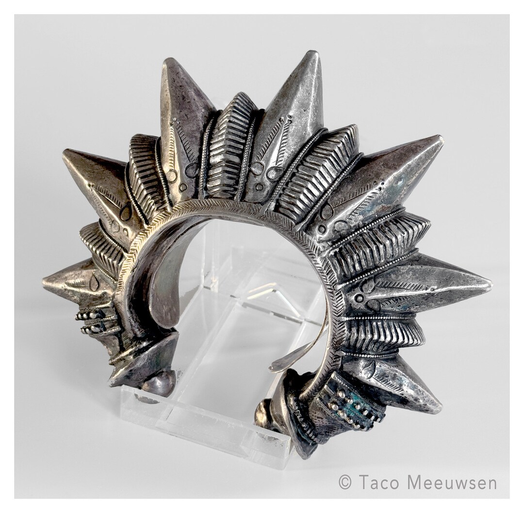 Antique Silver Gokhru Bracelet Pakistan Swat Valley - Etsy