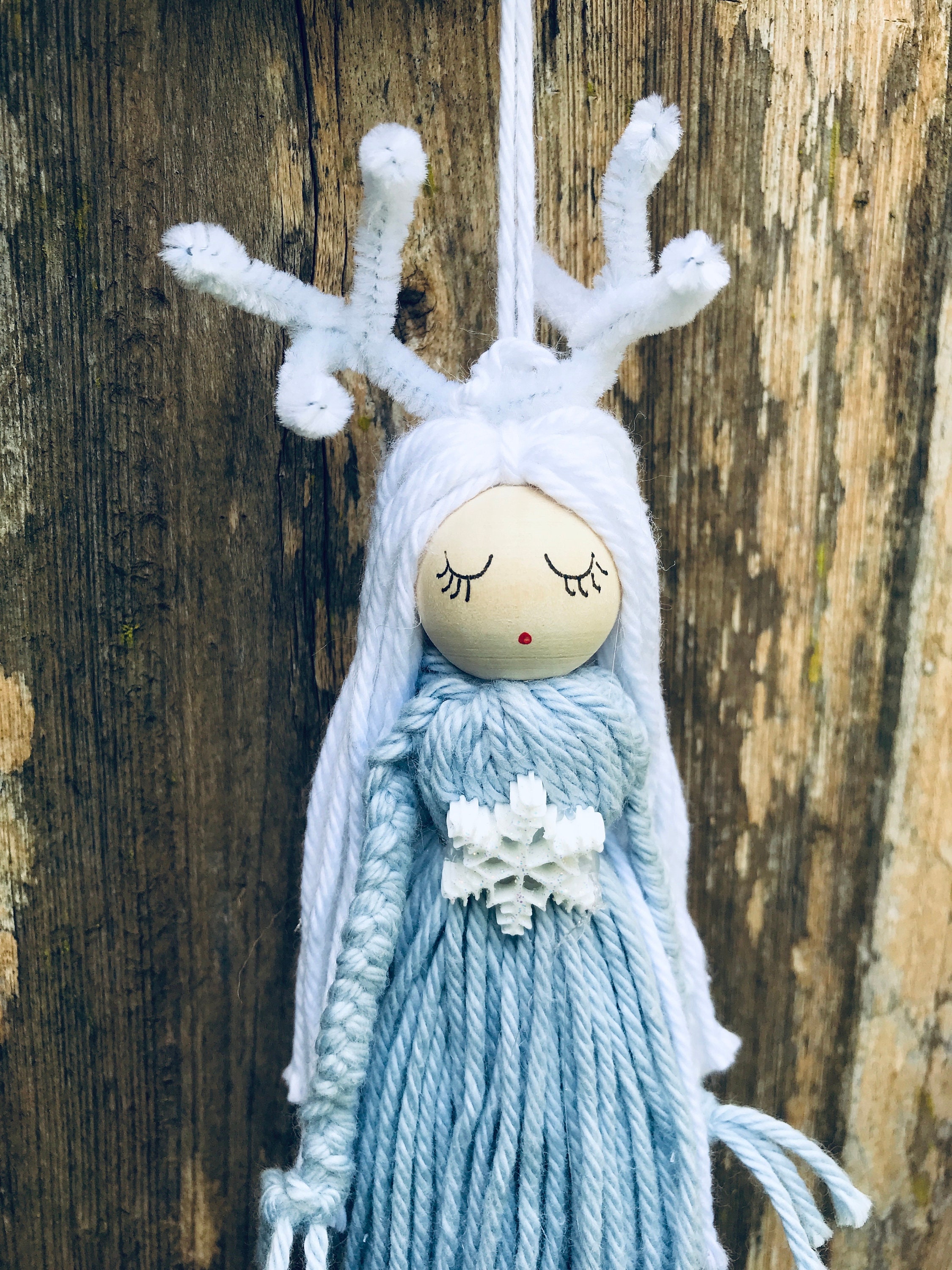 Winter Goddess Cailleach Bheur Knot Doll Ornament, Yuletide Decoration ...