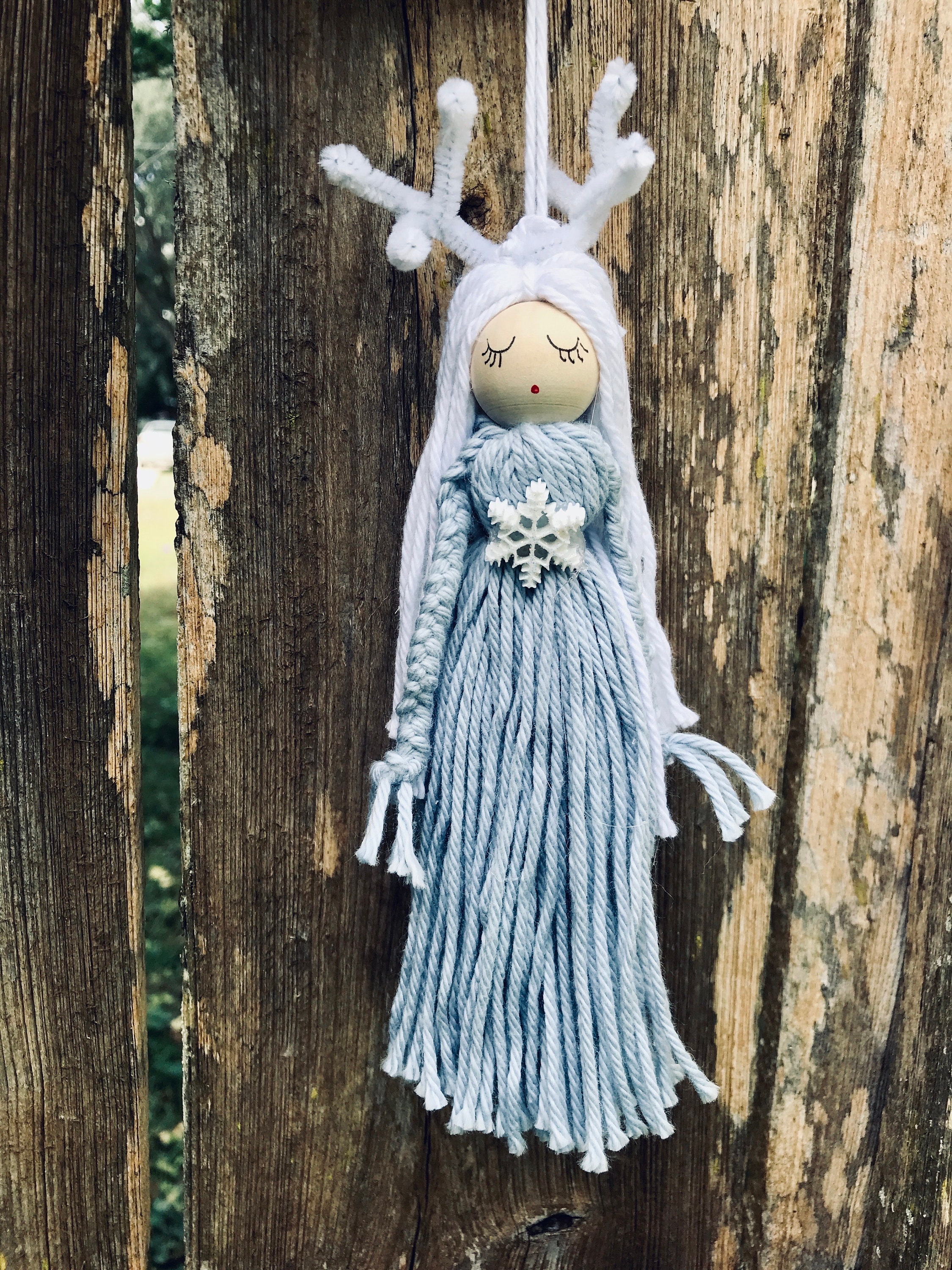 Winter Goddess Cailleach Bheur Knot Doll Ornament, Yuletide Decoration ...