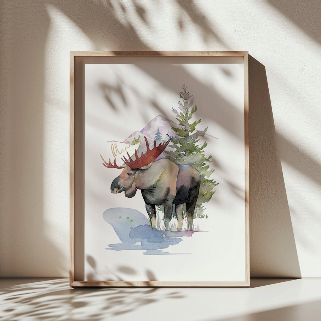 Moose - Watercolor Painting, 5x7, 8x10, 11x14 Art Print - Etsy