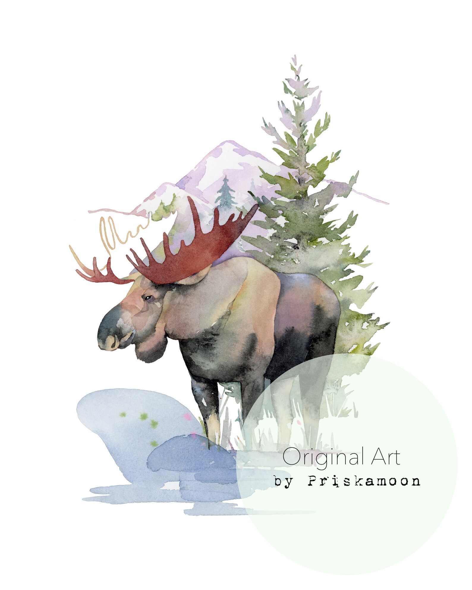Moose - Watercolor Painting, 5x7, 8x10, 11x14 Art Print - Etsy
