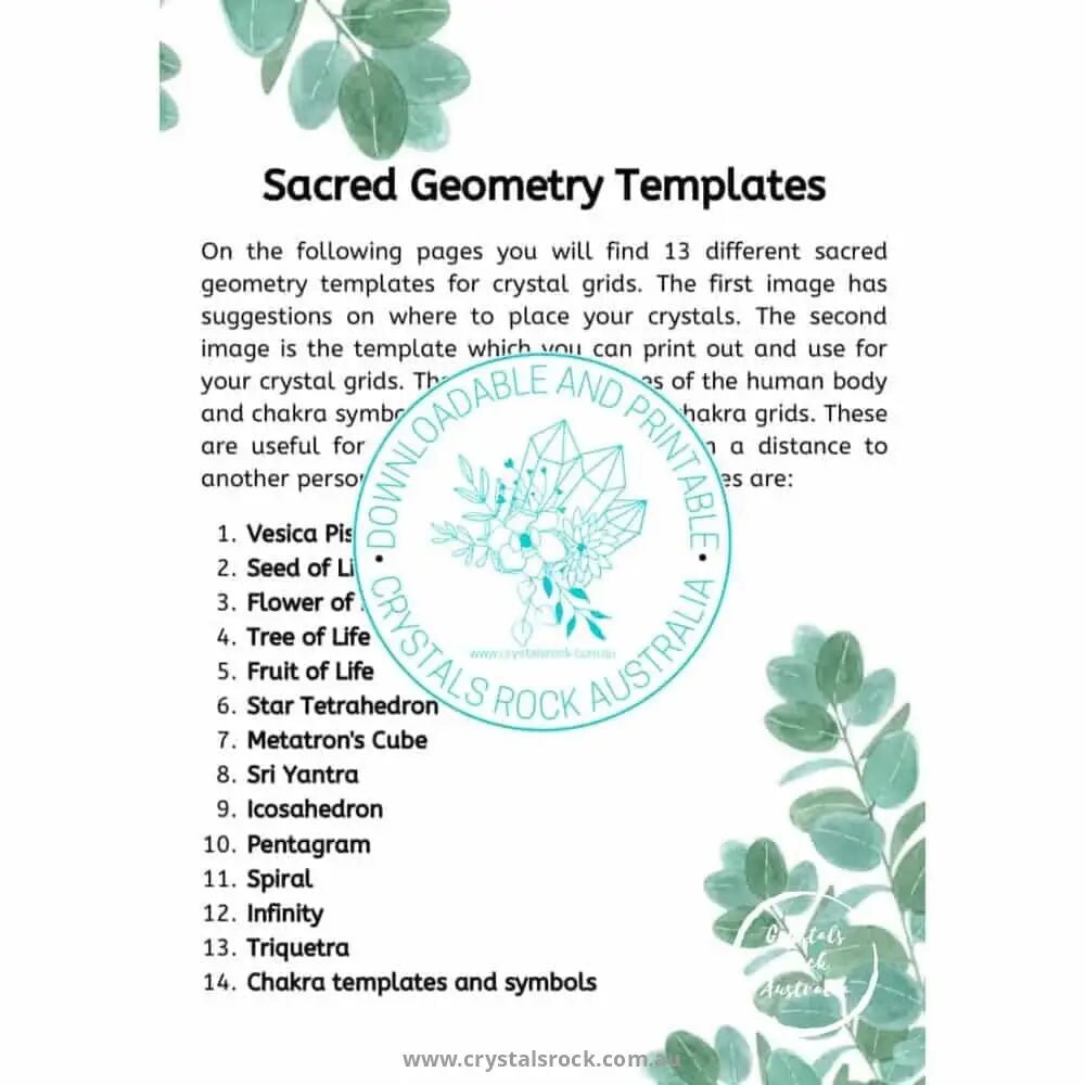 Sacred Geometry Crystal Grid Guide - Etsy