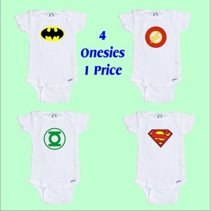 Superhero Baby Onesie 4 Pack Made With 100% Organic Cotton FREE ...
