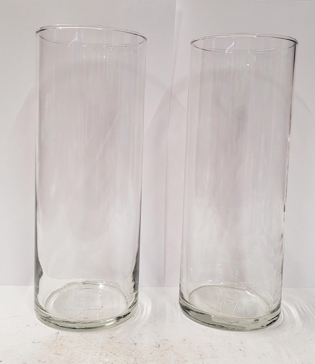 2 Clear Glass 10" Cylinder Vase 3.5 Inches Diameter for Wedding ...