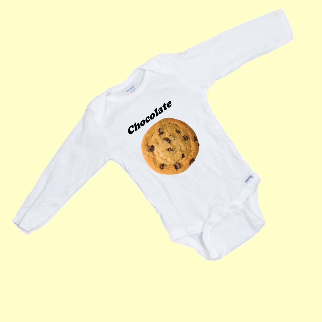 Chocolate Chip Cookie 100% Organic Cotton LONG SLEEVE Funny Baby Onesie ...