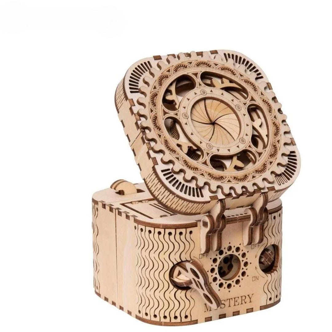 3D Wooden Treasure Box Puzzle – DIY Assembly Toy Gift for Kids, Teens ...