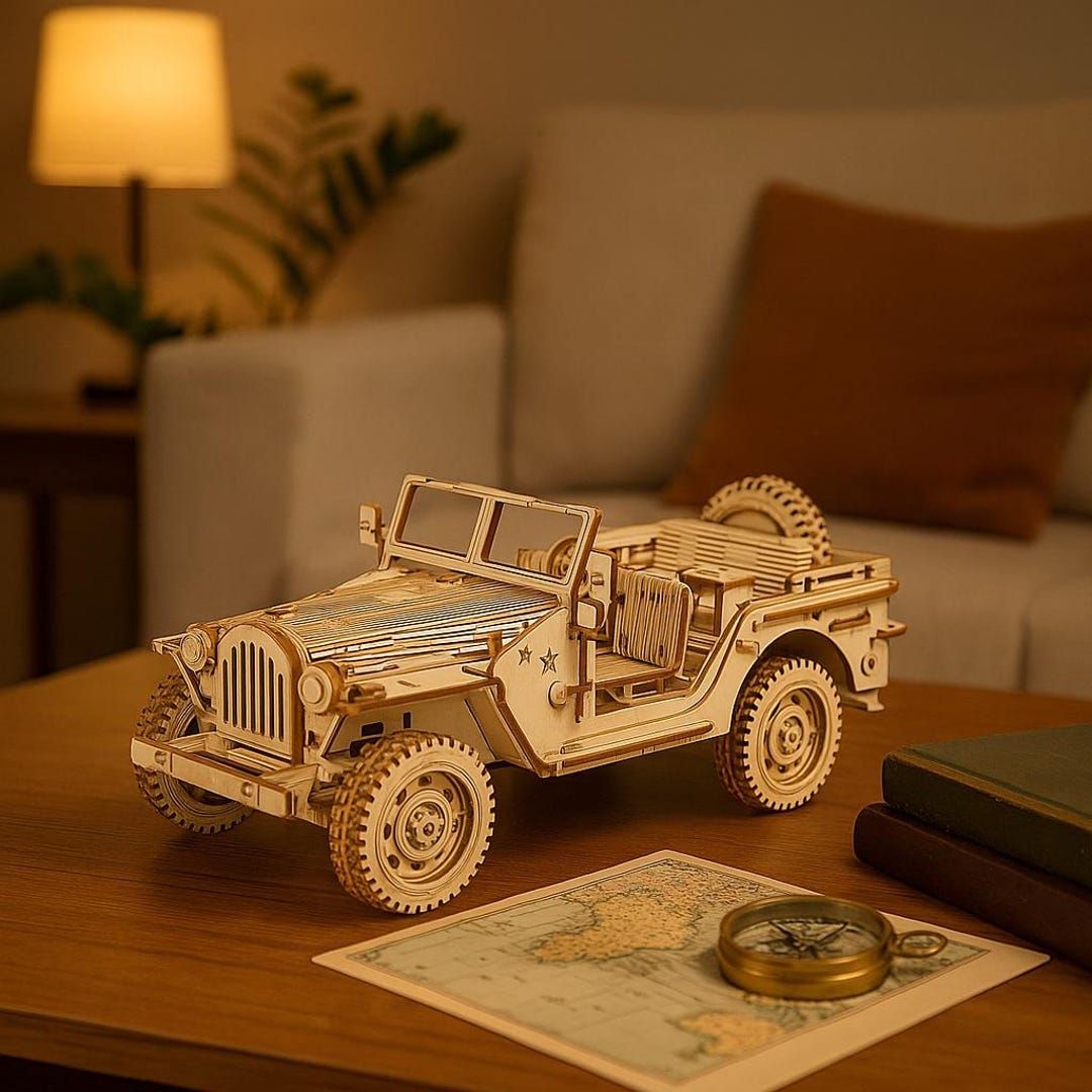 3D Wooden Army Jeep Puzzle: DIY Model Kit for Adults & Kids - Etsy