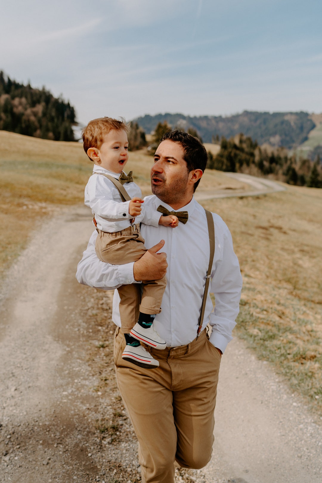 Partner Look Father and Son Khaki Suspenders Set - Etsy
