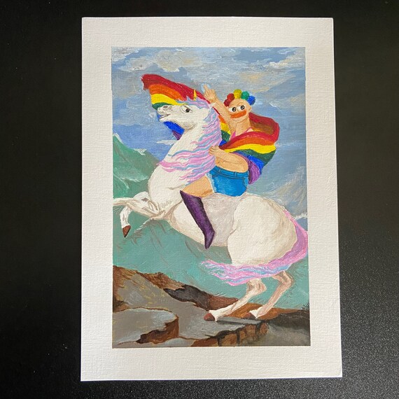 Art & Collectibles ORIGINAL acrylic painting pepe Napoleon Crossing the ...