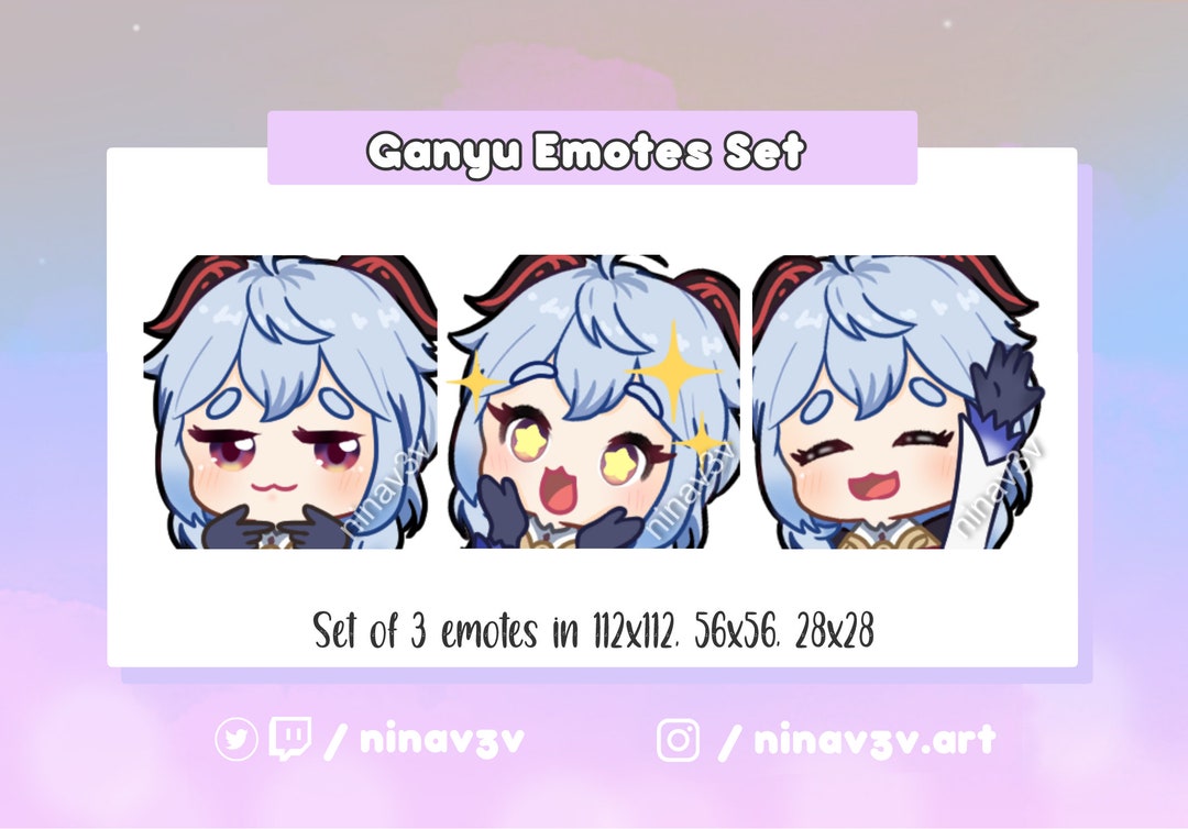 Twitch Sub Emote Genshin Impact Ganyu Emotes for Twitch/discord - Etsy