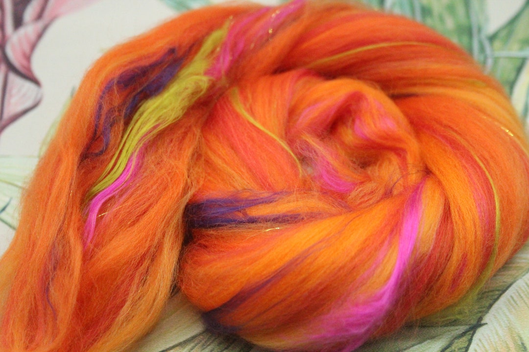 22g Mixed Wool for Fibre Crafters to Needle Felt, Weave, Spin Into Yarn ...