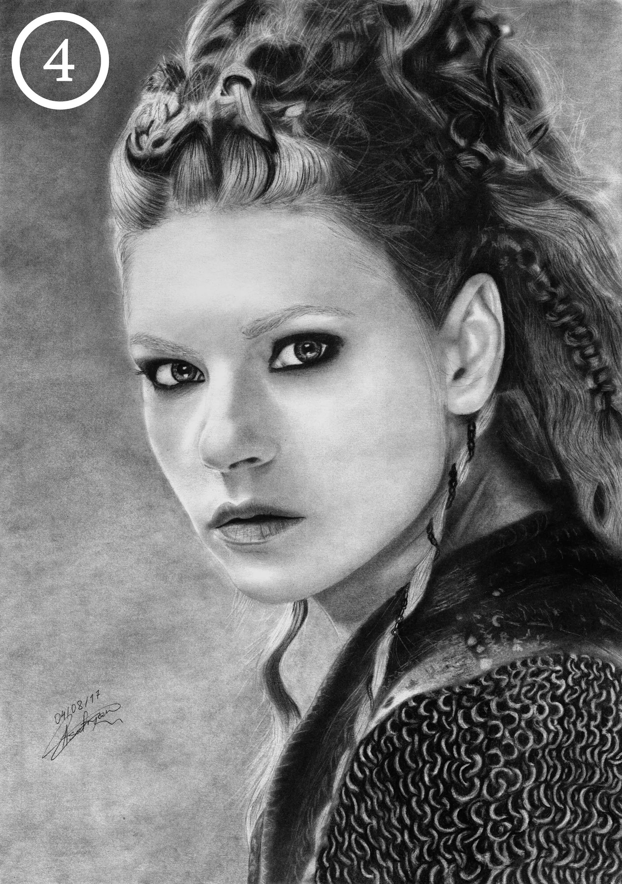 Set of Portraits of Ragnar, Floki, Lagertha and Ivar, Featuring Hyper ...