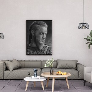 Portrait of Ragnar Lothbrok, Featuring a Hyper-realistic Charcoal ...