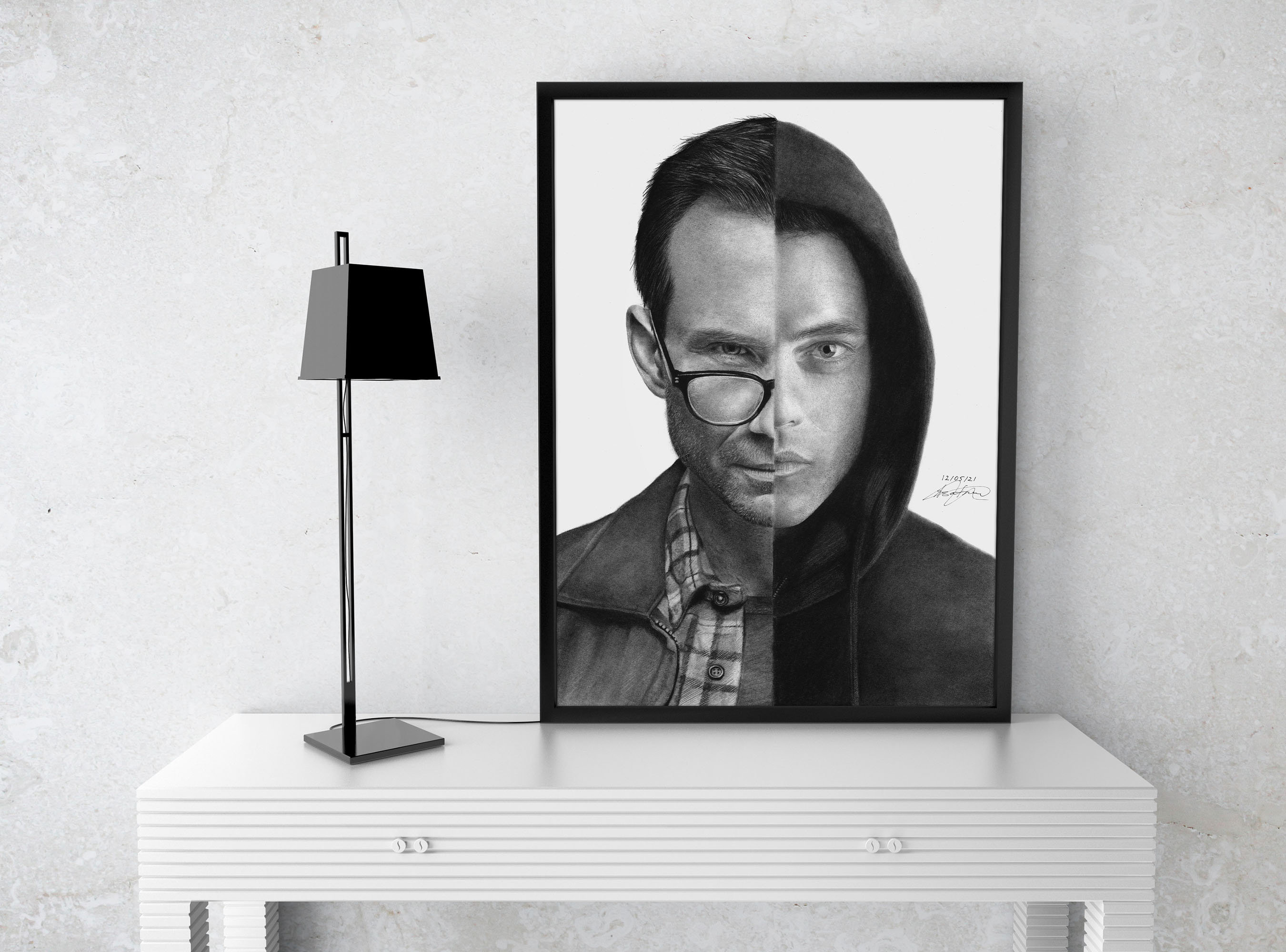 Art & Collectibles Robot done with charcoal and graphite Original ...