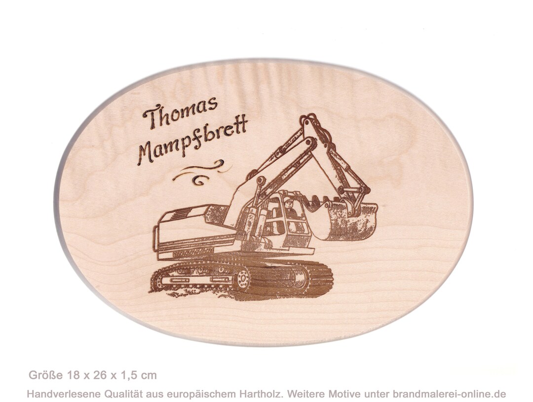 Breadboard With Excavator Design, Cutting Board, Snack Board, Children ...