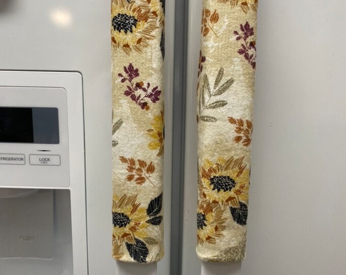 Fridge Handle Cover Set Sunflowers and Leaves, 10 Inch Long Covers for ...