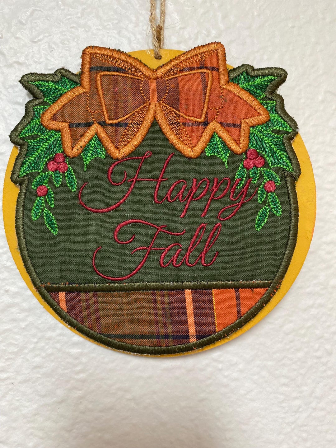 Happy Fall Welcome Sign, Embroidered Fall Sign, Fall Wall Decor ...