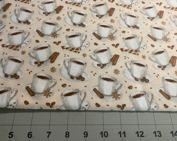 Flannel Fabric, Coffee Theme, Winter Feel, Coffee Beans, Cinnamon ...