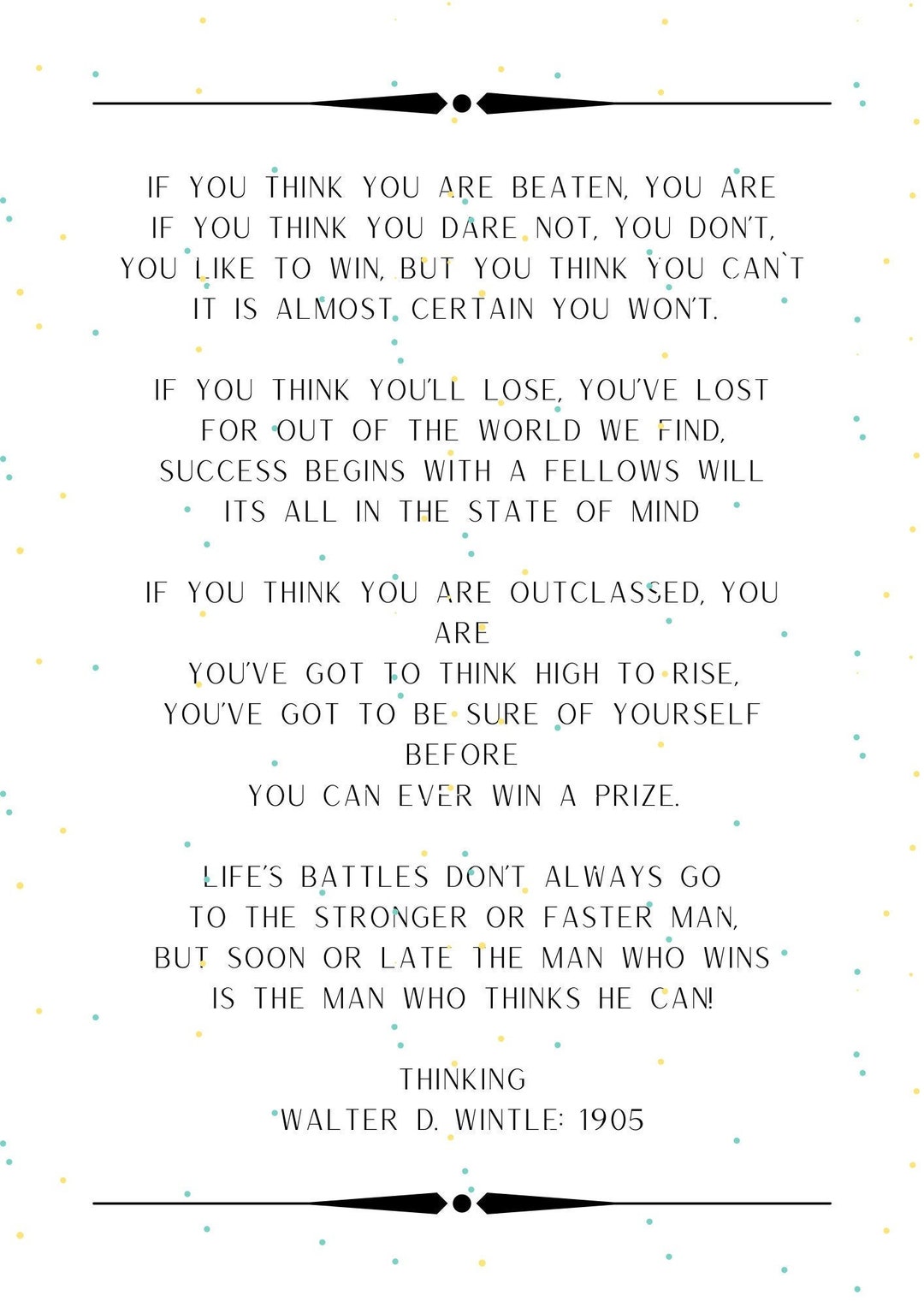 Poetry. Digital Download. Printable Poems. Poem by Walter D. Wintle ...