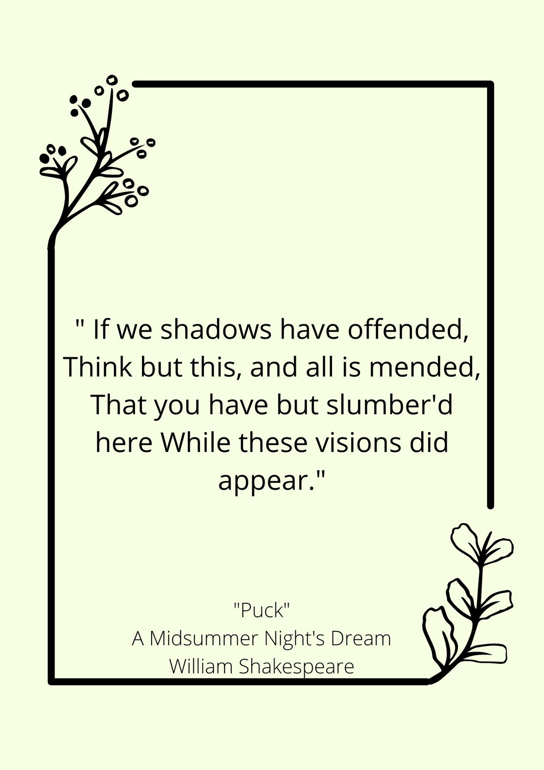 Midsummer Night Poetry, Digital Download, Printable. - Etsy