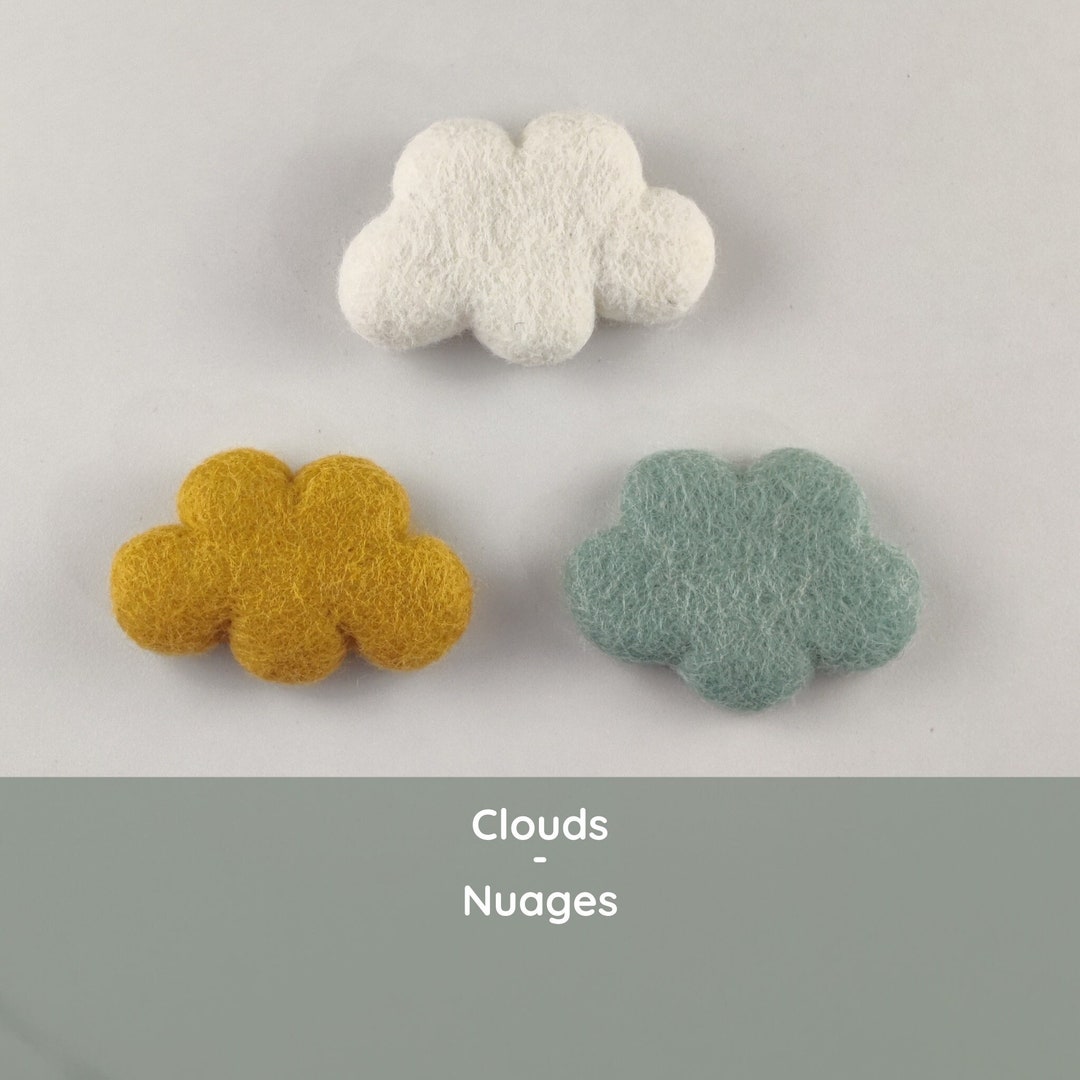 White Felt Clouds/cloud Diy/felted Shape/sensory Bin/montessori ...