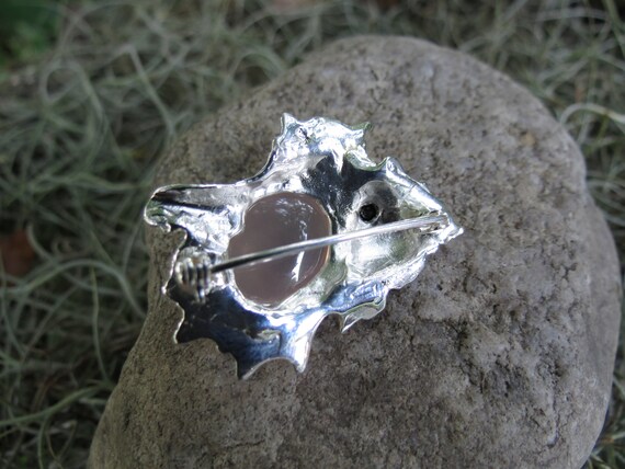 Rose Quartz Seashell Brooch - Hand Crafted Sterling S… - Gem