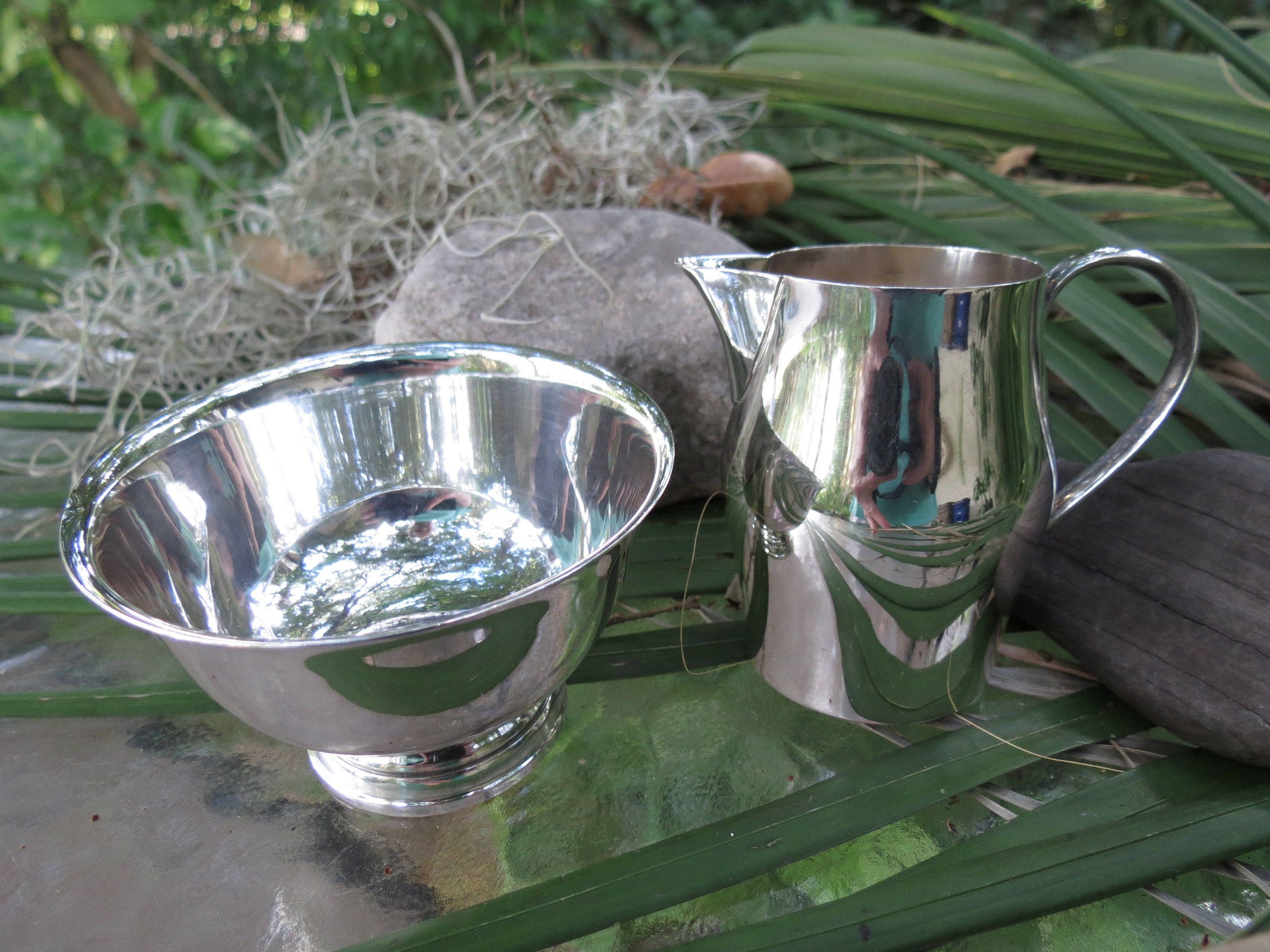 International Sterling Silver Creamer and Sugar Bowl Set Mid | Etsy