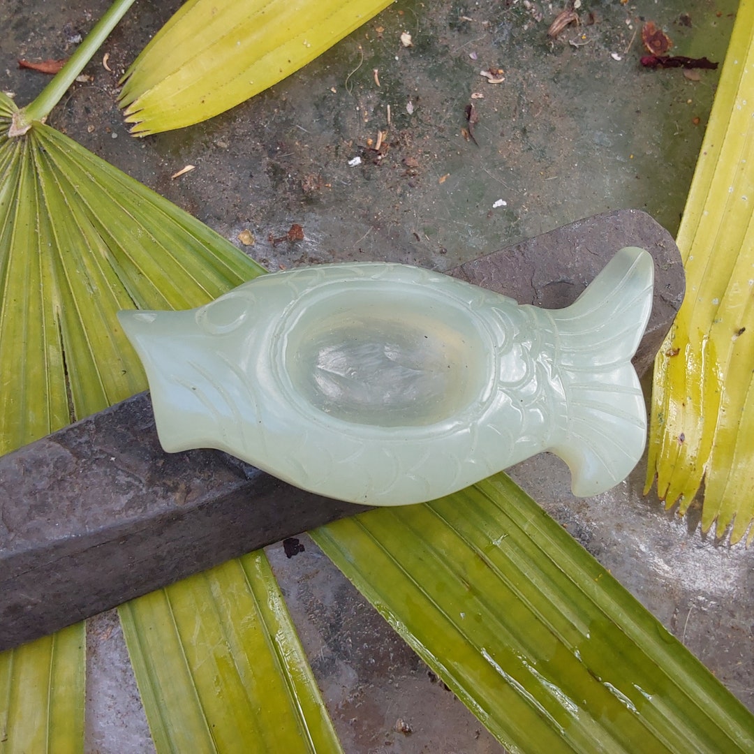 Carved Jade Fish Brush Washer - Caligraphy Tool - Asian Drawing and Art ...