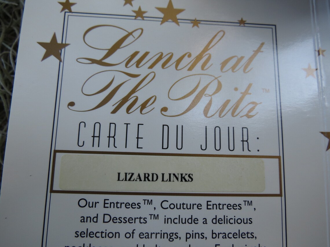 Lunch at the Ritz Lizard Bracelet Toggle With Menu Card LATR - Etsy