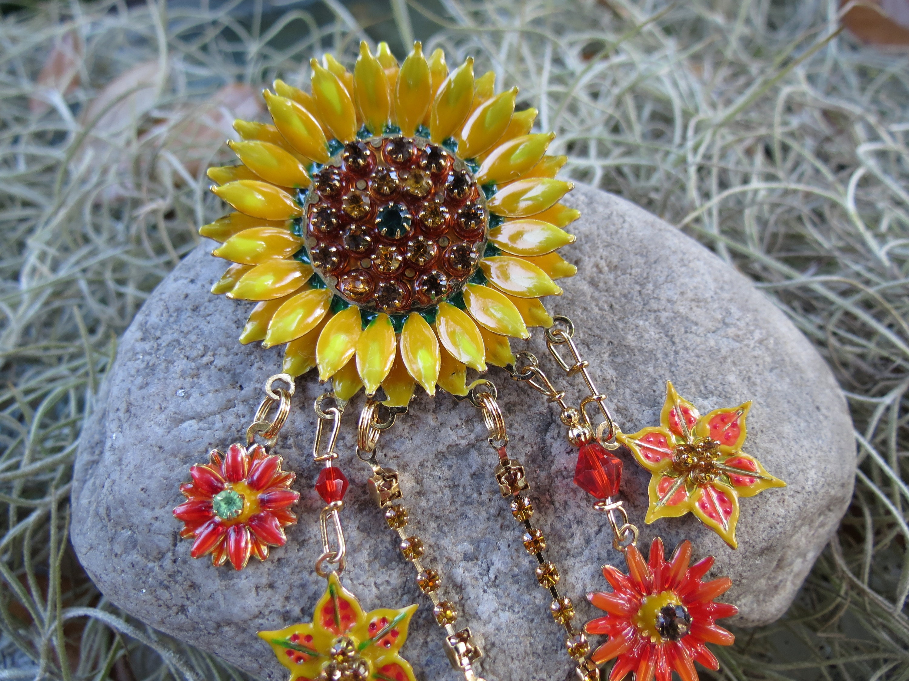 Lunch at the Ritz Sunflower Brooch/pendant LATR Flower Pin | Etsy
