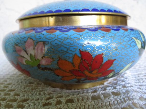 Cloisonné Powder Box - Fabulous Chinese Enamel Cover… - Gem
