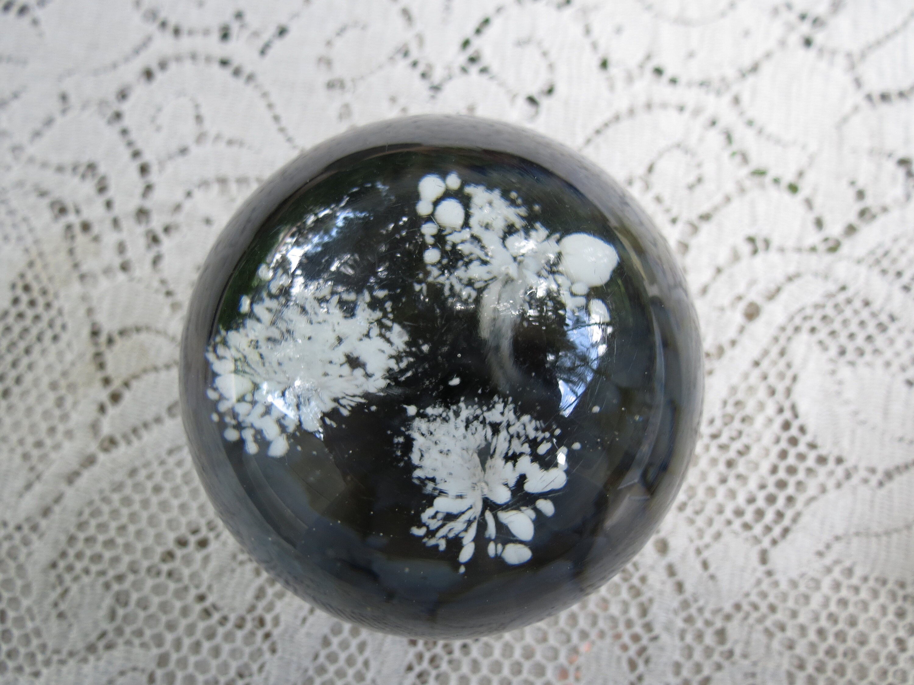 Antique Glass Paperweight Beautiful Black & White | Etsy