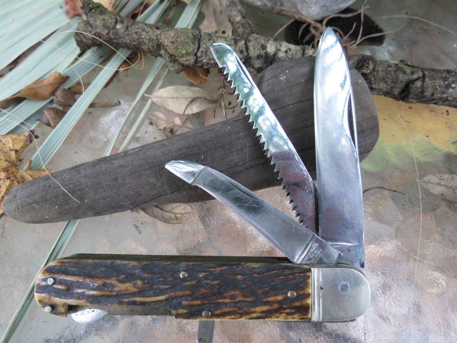 Weidmannsheil Stag Multi Blade Utility Knife Old Stag Handle | Etsy