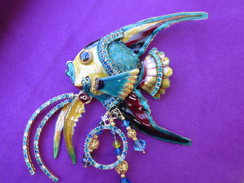 Lunch at the Ritz Angelfish Brooch LATR Enamel Angel Fish | Etsy