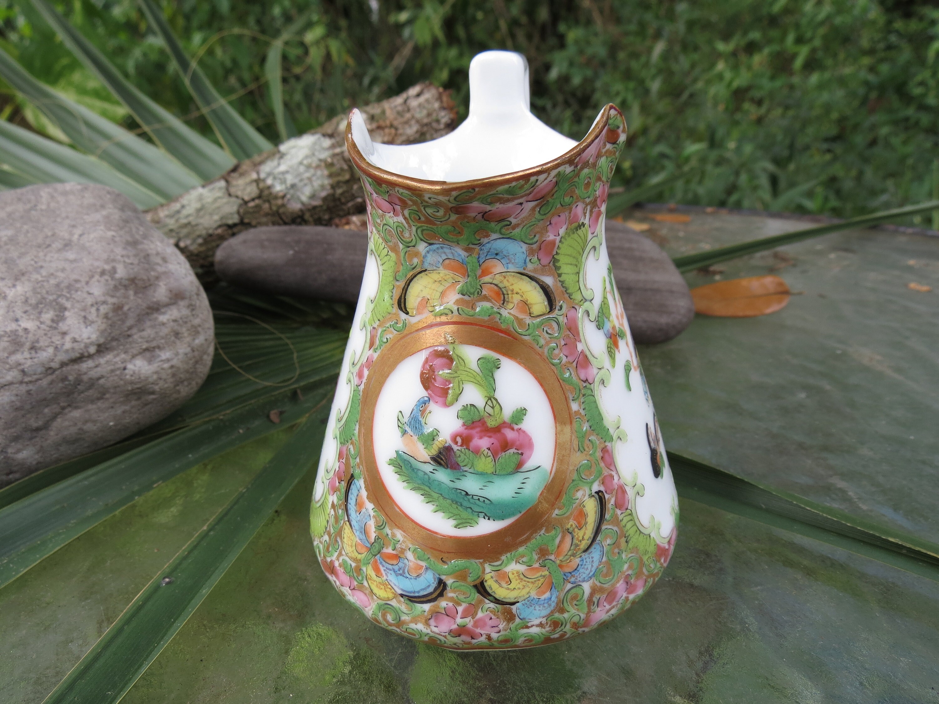 Antique Chinese Porcelain Cream Pitcher Rose Medalian | Etsy