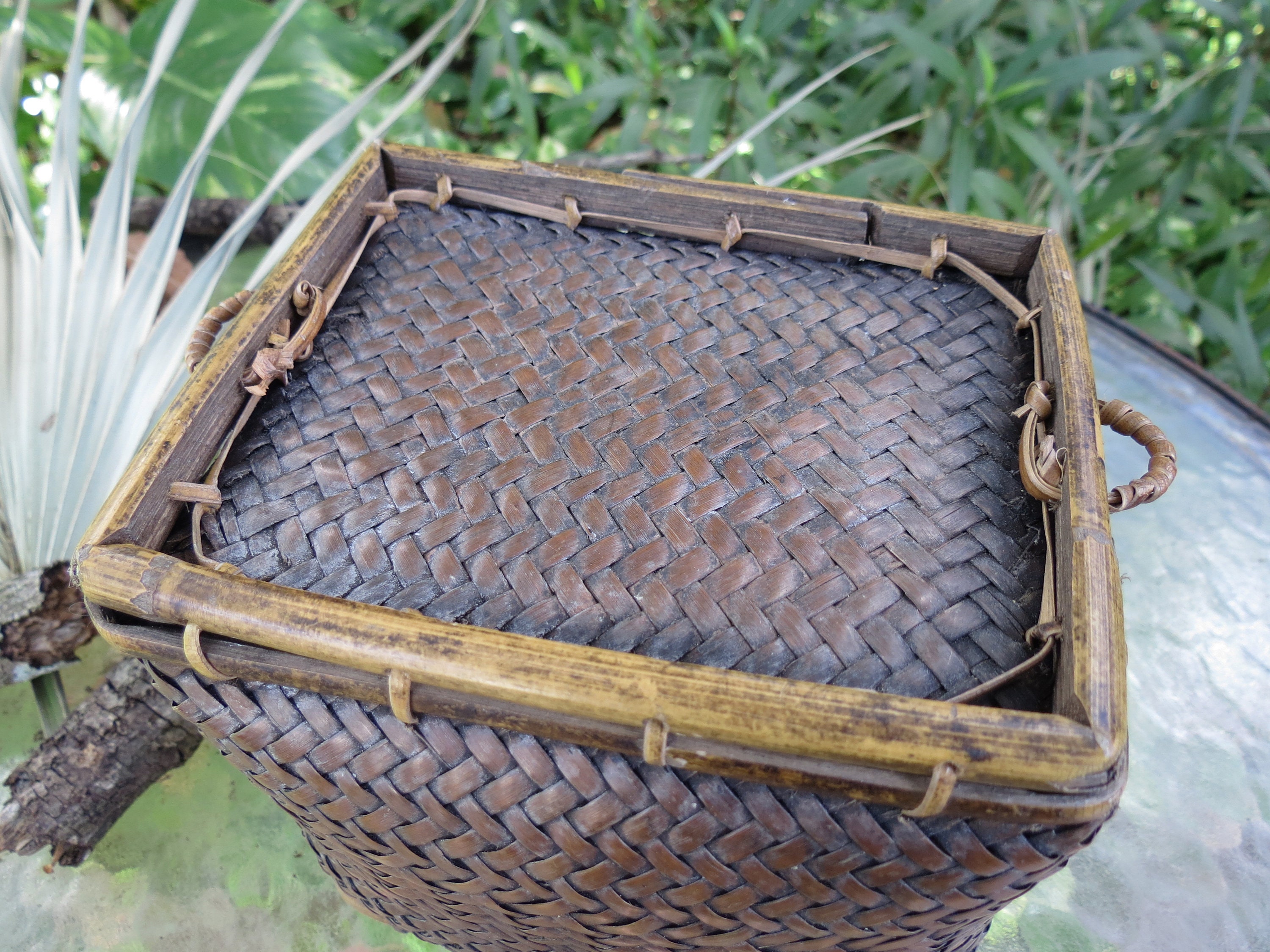 Finely Woven Primitive Basket 2 Part Antique Basket - Etsy