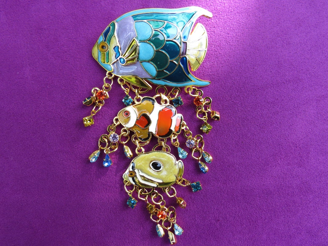 Lunch at the Ritz Tropical Reef Fish Pin/pendant LATR Enamel Fishes ...