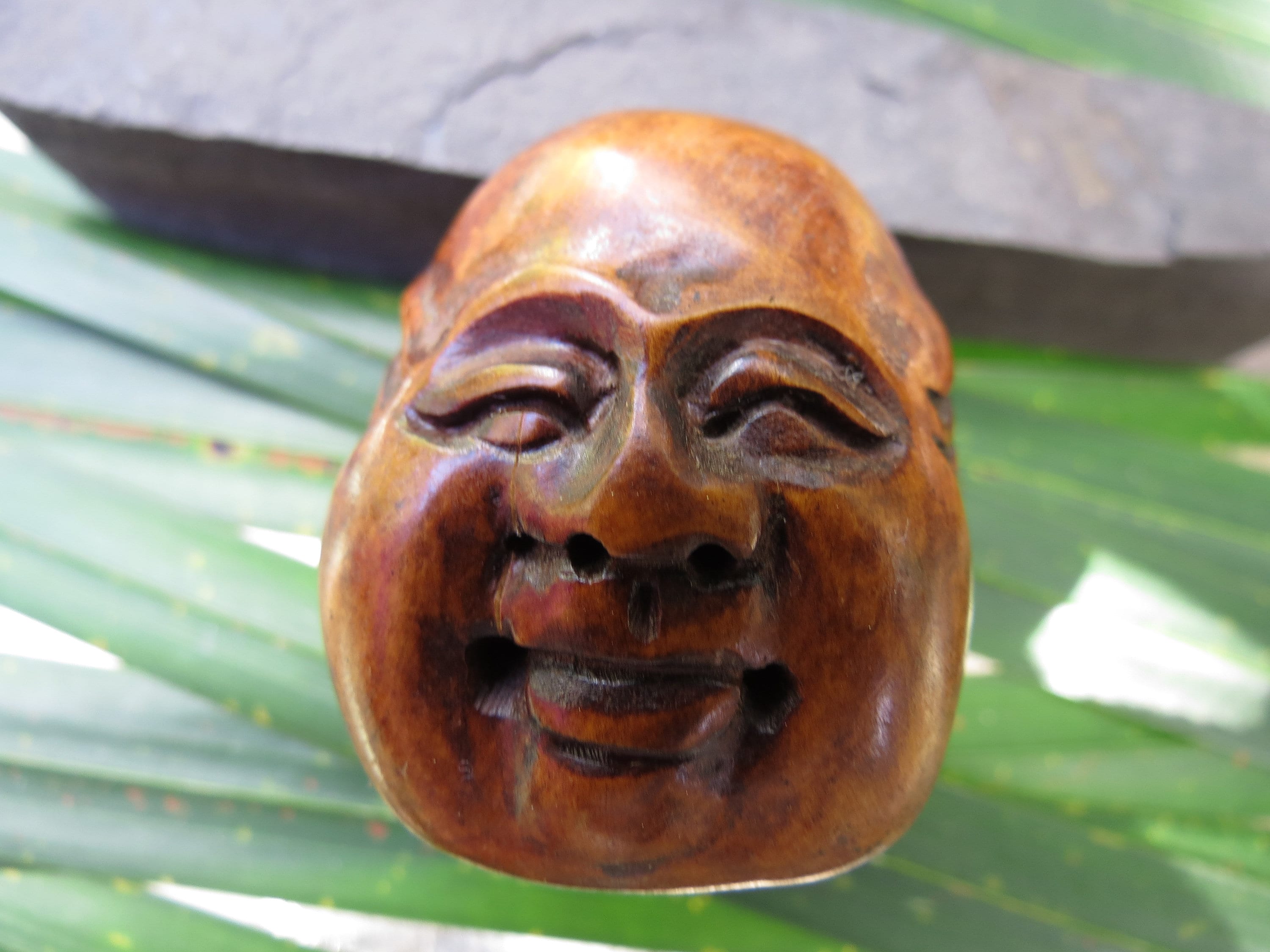 Japanese 20th Century Four Faces Bead Netsuke Carved Wood 4 - Etsy