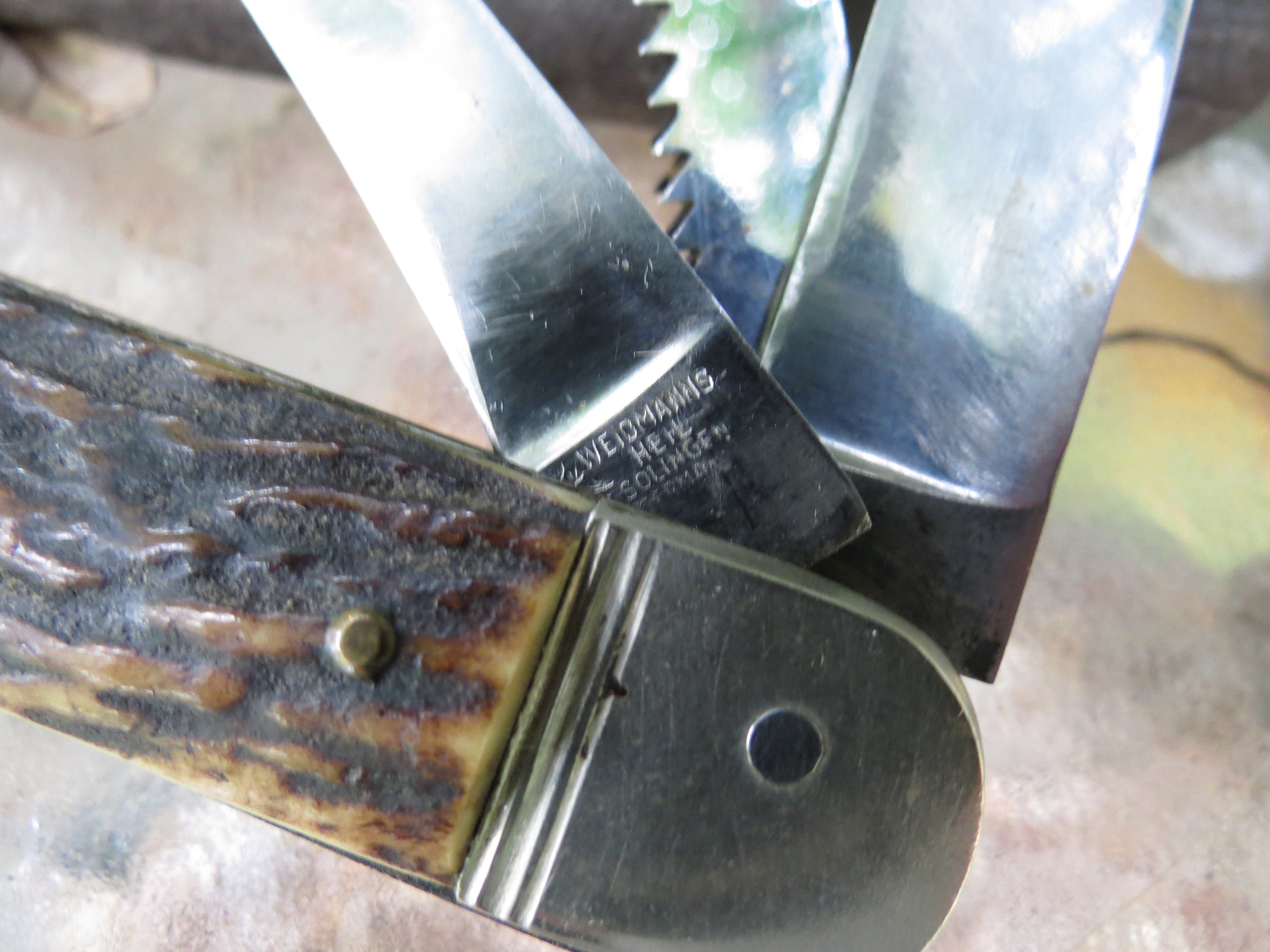 Weidmannsheil Stag Multi Blade Utility Knife Old Stag Handle | Etsy