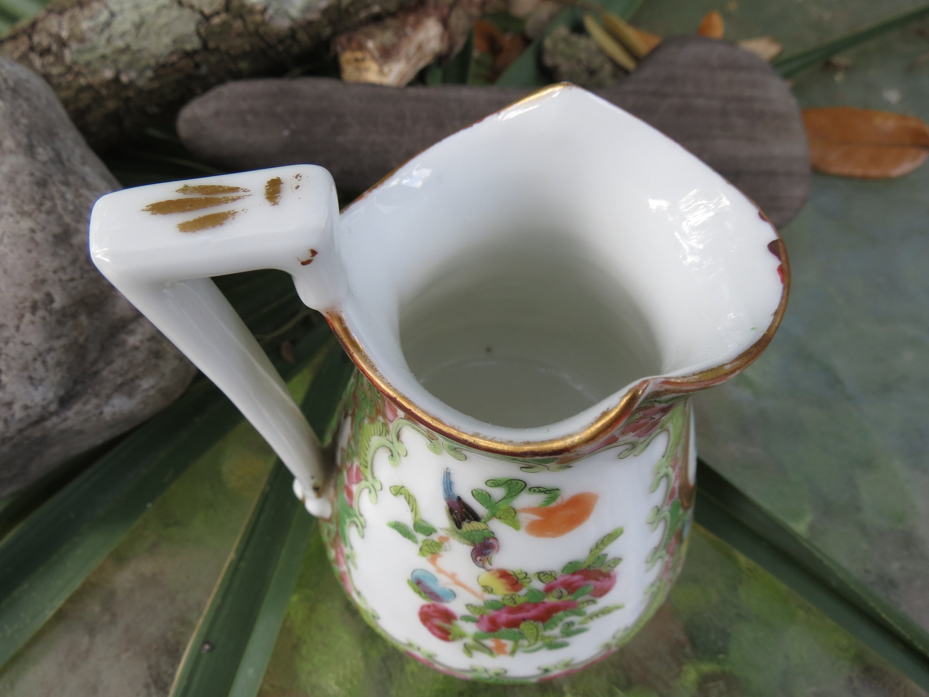 Antique Chinese Porcelain Cream Pitcher Rose Medalian | Etsy